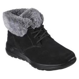 Winterboots Skechers "ON-THE-GO JOY - PLUSH DREAMS", Damen, Gr. 40, schwarz (schwarz, grau), Leder, Schuhe Winterboots, Winterschuh in bequemer Form
