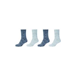 Socken Camano "Socken 4er Pack", Damen, Gr. 35-38, blau (winter sky), 98% Polyamid, 2% Elasthan, meliert, Socken Socken