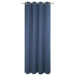 Vorhang WIRTH "Wiessee", blau, B:150cm H:385cm, Baumwolle, Leinen, Modal, Gardinen, nach Ma&szlig;