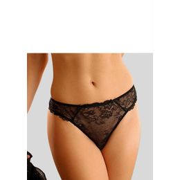Lascana Damen Slip, Gr. 32, schwarz, Spitze, Obermaterial: 89% Polyamid, 11% Elasthan, Unterhosen, aus floraler Spitze