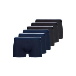Boxershorts Skiny "Boxershort Pants Cotton Multipack 6P 6er Pack", Herren, Gr. XXL, bunt (blau, schwarz), Obermaterial: 95% Baumwolle CO. 5% Elasthan EL., Unterhosen