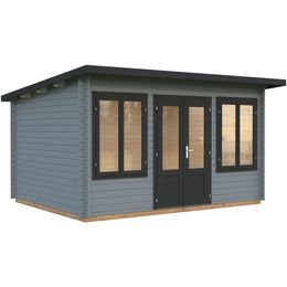 Gartenhaus Palmako "Lisa", hellgrau, anthrazit, Fu&szlig;boden im Gartenhaus, ohne Dacheindeckung, Massivholz, Gartenh&auml;user, Gartenhaus, verschiedene Farben