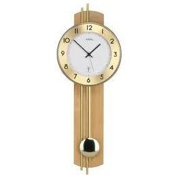 Funk-Pendelwanduhr AMS "F5266/18", braun (buchefarben), Wanduhren, B/H/L: 22cm x 8cm x 62cm, Quarzuhr, Holzgeh&auml;use, Buche,Esszimmer,Wohnzimmer