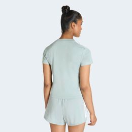 Damen T-Shirt "HYPERGLAM 3-STREIFEN", grau, Gr. XL, adidas Performance, Obermaterial: 88% Polyester, 12% Elasthan, Shirts