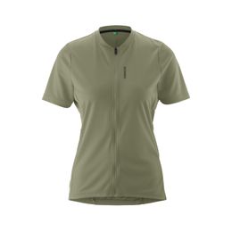 Gonso Damen Radtrikot "SITIVO Jersey Green W", gr&uuml;n, Gr. 46, 100% Polyester, Trikots, Damen Fahrradtrikot kurzarm, Half-Zip Trikot mit R&uuml;ckentasche