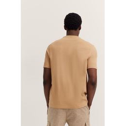 Bugatti Herren T-Shirt "Modern Fit", beige, Gr. S, bedruckt, 100% Baumwolle, Shirts, mit Logo-Print und Rundhals aus Baumwolle