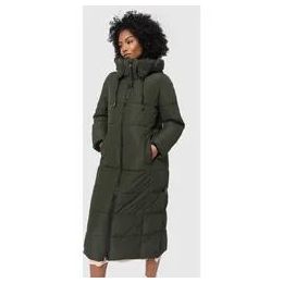 Winterjacke Marikoo "Nadeshikoo XIV", Damen, Gr. L, gr&uuml;n (schwarz olive), Obermaterial: 100% Polyester; Innenseite: 100% Polyester; Futter: 100% Polyester; Wattierung: 100% Polyester, Jacken Winterjacke, extra langer Winter Mantel gesteppt