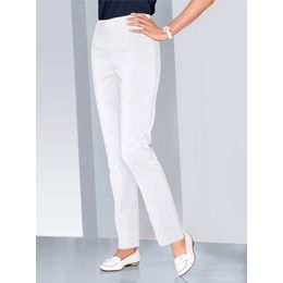 Classic Basics Damen Stretch-Hose, wei&szlig;, Gr. 36, unifarben, 64% Polyester, 34% Viskose, 2% Elasthan, Hosen