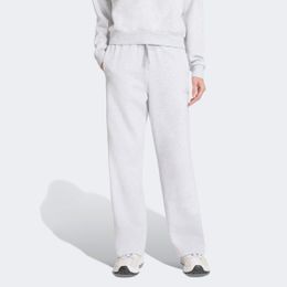 Damen Sporthose "ESSENTIALS 3-STREIFEN OPEN-HEM FRENCH TERRY", wei&szlig;, Gr. M, adidas Sportswear, Obermaterial: 55% Baumwolle, 36% Polyester, 9%