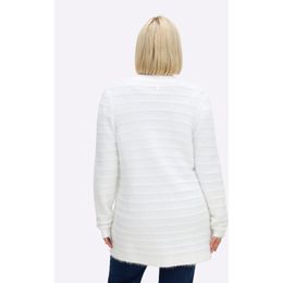 sheego Damen Cardigan, wei&szlig;, Gr. 56, unifarben, 70% Polyamid, 30% Polyacryl, Strickjacken