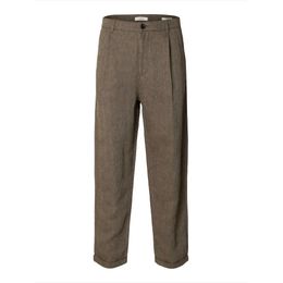 Selected Pleat-Front Pants male Brown size 29
