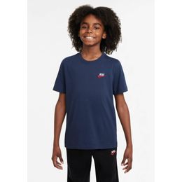 Nike Sportswear Kinder T-Shirt "K NSW TEE EMB FUTURA LBR"midnight navy, Gr. L, Jersey, Obermaterial: 100% Baumwolle, Shirts, F&uuml;r Kinder und