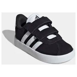 Sneaker Adidas SPORTSWEAR "VL COURT 3.0", M&auml;dchen, Gr. 22, schwarz-wei&szlig; (core schwarz, ftwr wei&szlig;, core schwarz), Leder, Synthetik, Schuhe Sneaker, f&uuml;r Kinder, inspiriert vom Design des Adidas samba