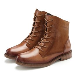 Lascana Damen Stiefelette "Boots, Lederschuhe", Gr. 36, braun, Obermaterial: 100% Rindsleder. Decksohle: 100% Schafsleder. Futter: 100% Schafsleder.