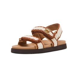 Steve Madden Damen Riemchensandale "Steve Madden Sandalen Textil", Gr. 37, braun, Textil, Schuhe
