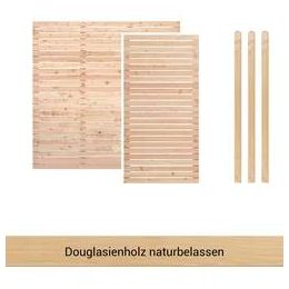 Zaun Bm Massivholz "Kurt Set 1.1", beige (ohne), H:180cm, Holzwerkstoff, Zaunelemente, 1 Element 180 x 180cm, 1 Element 90x180cm, 3 Pfosten, L&auml;nge 190cm