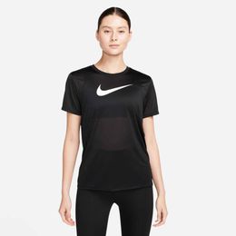 T-Shirt Nike "Nike Women's Dri-FIT Graphic T-Shirt", Damen, Gr. L, schwarz, wei&szlig;, Obermaterial: 100% Polyester, normal, Shirts T-Shirt, f&uuml;r Erwachsene, leichtes Material, aus Polyester, sportlicher Stil