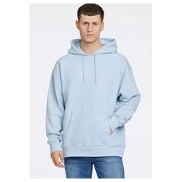 Hoodie LINDBERGH "Hoodie Oversize Fit", Herren, Gr. L, blau (blau breeze), Obermaterial: 70% Baumwolle, 30% Polyester, unifarben, weit, Sweatshirts Hoodie