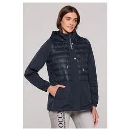 Windbreaker SOCCX, Damen, Gr. L, blau, Web, Material Oberstoff: 100% Polyester, Futter + Einsatz: 100% Polyamid, F&uuml;llung: 100% Polyester, unifarben, regular fit normal, eingesetzt elastischer Bund, Jacken Windbreaker, mit Elastikb&uuml;ndchen
