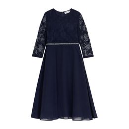 Partykleid DANAMADE "DANAMADE Dresses DASYA", M&auml;dchen, Gr. 140, EURO, blau (navy), Oberstoff: 100% Polyester / Futter: 100% Polyester, Kleider Partykleid