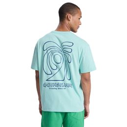 T-Shirt Quiksilver "Curve Palm", Herren, Gr. S, blau haze, Obermaterial: 80% Walkfrottier, 20% Hanf;, Shirts T-Shirt