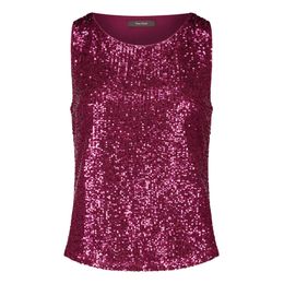 Blusentop Vera Mont "Pailletten-Top ohne Arm", Damen, Gr. 40, lila (sweet berry), Obermaterial: 93% Polyester PES. 7% Elasthan EL., Blusen Blusentop