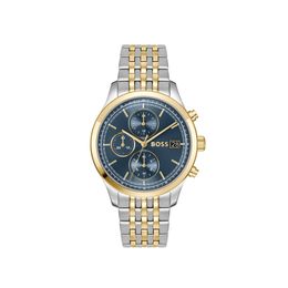 Chronograph BOSS "STRATUS", silberfarben, goldfarben, Armbanduhren, Herren, Chronograph, Quarzuhr, Armbanduhr, Herrenuhr, Edelstahlarmband, analog, Tag