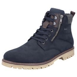 Winterstiefelette Rieker, Herren, Gr. 40, bunt (dunkelblau, braun), Leder, Lederimitat, Textil, Schuhe Winterstiefelette, Winterboots, Outdoorboots, Rieker-Tex, mit gepolstertem Schaftrand