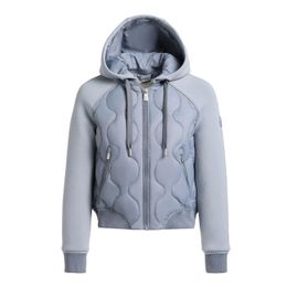 Funktionsjacke Khujo "Funktionsjacke Malaya", Gr. XS, blau (misty blau), Obermaterial: 100% Nylon NY. Obermaterial: Futter: 100% Nylon NY. 100% Polyester PES., l&auml;ssig geschnitten, Rundhals, &Auml;rmel ohne &Auml;rmelschlitz Rippb&uuml;ndchen, Jacken Funktionsjacke, Gesteppte Bomberjacke f&uuml;r den &Uuml;bergang