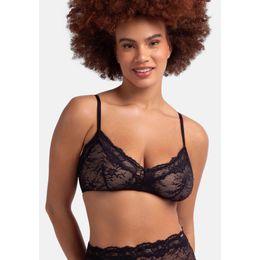 Bralette Dorina "Origins", Damen, Gr. XL, N-Gr, schwarz, Spitze, Obermaterial: 87% Polyamid, 13% Elasthan, BHs Bralette, durchgehende Spitze mit Spitzenbesatz an den K&ouml;rbchen, ohne B&uuml;gel