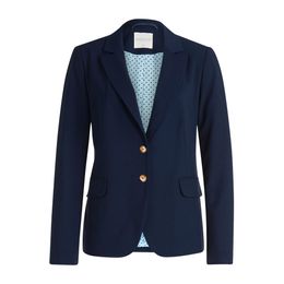 BETTY & CO Jackenblazer BETTY & CO "Klassischer Blazer mit Taschen", Damen, Gr. 42, blau (dunkelblau), Obermaterial: 59% Polyester PES. 37% Viskose CV. 4% Elasthan EL., Blazer Jackenblazer