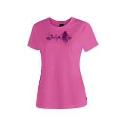 T-Shirt Maier Sports "Tilia Pique W", Damen, Gr. 38, pink, 100% Polyester, Rundhals, Shirts T-Shirt, Damen Kurzarmshirt, leichtes Sommer Funktionsshirt, Rundhals, Reg Fit