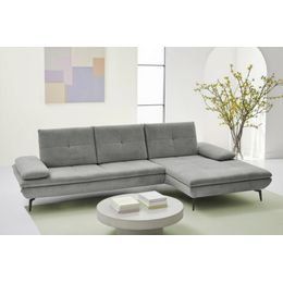 Ecksofa DIE PLANBAR "MP-IN23002 L-Form", grau (cyber grau), B:322cm H:93cm T:188cm, 100% Recyceltes Polyester, Sofas, Ecksofa, wahlweise mit Armteil- und Sitztiefenverstellung