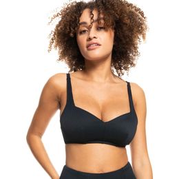 Triangel-Bikini-Top Roxy "Roxy Love The Sun Ray", Damen, Gr. S, Cup B, grau (anthrazit), Obermaterial: 91% Nylon, 9% Elasthan;, Bikini-Oberteile Triangel-Bikini-Top