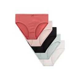 Slip Sanetta "Slip Rioslip 5er Pack 5er Pack", M&auml;dchen, Gr. 164, bunt (rosa, schwarz, hellblau), Obermaterial: 95% Baumwolle CO. 5% Elasthan EL., Unterhosen Slip