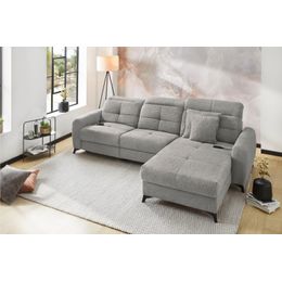 Jockenh&ouml;fer Ecksofa JOCKENH&Ouml;FER GRUPPE "Chillout L-Form, B: 288 cm, elektr. Relaxfunktion im Sitz und Ottomane", hellgrau 432, 19, B:288cm T:110cm, Korpus: 100% Polyester;Kissen: 100% Polyester, Sofas, Ecksofa, 140kg Belastbarkeit je Sitz, Kopfteilverstellung & Zierkissen