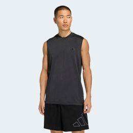 Tanktop adidas Performance "WORKOUT ESSENTIALS SEAMLESS SLEEVELESS T", Herren, Gr. M, schwarz melange, Obermaterial: 70% Polyester, 30% Polyamid, Tops Tanktop