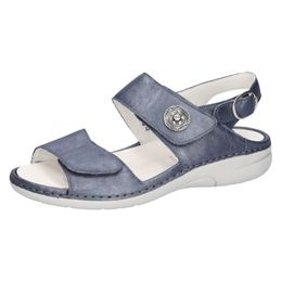 Waldl&auml;ufer Sandale WALDL&Auml;UFER "GUNNA", Damen, Gr. 4,5 (37,5), blau (jeansblau), Leder, unifarben, Schuhe Sandale, Klettschuh, Komfortschuh, Sommerschuh in Bequemweite G (= weit)