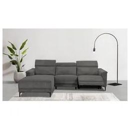 Ecksofa OTTO HOME "LUND Cord, L-Form, 261 cm, man. o. elektr. Relaxfunktion (mit USB-A)", grau (anthrazit), B:261cm H:97cm T:179cm, 100% Polyester, Sofas, Ecksofa, und Kopfteilverstellung
