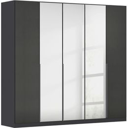 Dreht&uuml;renschrank OTTO HOME "Kleiderschrank Schrank Garderobe AGORDO mit Dekor- oder Hochglanzfront", grau (graumetallic, effektgrau hochglanz), B:226cm H:210cm T:54cm, Holzwerkstoff, Schr&auml;nke, Dreht&uuml;renschrank, durchdachte Innenausstattung, in 8 Breiten und 2 H&ouml;hen MADE IN GERMANY