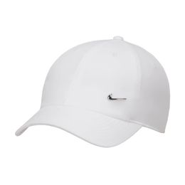 Baseball Cap Nike Sportswear "U NK DF CLUB CAP U CB MTSWSH L", Damen, Gr. L, wei&szlig;, metall, Obermaterial: 100% Polyester, Caps Baseball Cap, mit gebogenem Schirm, mit Metall-Swoosh-Logo, mittelhohe Passform
