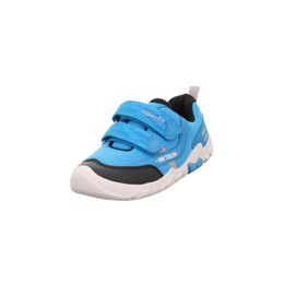 Sneaker Superfit "TRACE WMS: mittel", M&auml;dchen, Gr. 30, t&uuml;rkis, schwarz, Lacklederimitat, Textil, unifarben mit Farbeinsatz, Schuhe Sneaker, Klettschuh, mit herausnehmbarer Einlage, Gr&ouml;&szlig;enschablone zum Download