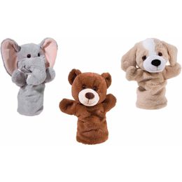 Handpuppe Heunec "B&auml;r, Hund, Elefant", bunt, Puppen, Kinder, Polyester, Handpuppe
