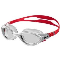 Schwimmbrille Speedo "H Schwimmbrille", rot (clear, rot), Sportbrillen, Herren, f&uuml;r Erwachsene, mit Markenlogo, formstabiles Material