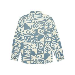 Langarmhemd Quiksilver "Motherfly Printed", Herren, Gr. M, US-Gr&ouml;&szlig;en, blau (china blau desert checker), Obermaterial: 100% Walkfrottier;, Hemden Langarmhemd