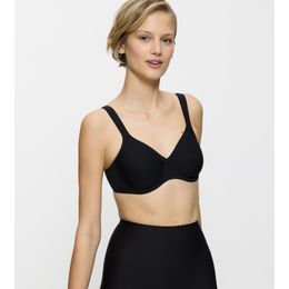 B&uuml;gel-BH Triumph "Modern Soft+Cotton W", Damen, Gr. 75, Cup F, schwarz, Microtouch, Obermaterial: 39% Polyamid, 38% Baumwolle, 23% Elasthan, unifarben, BHs B&uuml;gel-BH, mit dezenten Glanz-Streifenmuster und breiten Tr&auml;gern