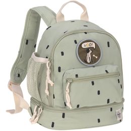 L&auml;ssig Kinderrucksack L&Auml;SSIG "Happy Prints, Mini Backpack, Light Olive", M&auml;dchen, Gr. B/H/T: 25cm x 27cm x 16cm, gr&uuml;n (light olive), Polyester, Rucks&auml;cke Kinderrucksack