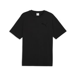 Puma Herren T-Shirt "Essentials Elevated Cat Logo Relaxed T-Shirt Herren", schwarz, Gr. XL, clean, Obermaterial: 100% Baumwolle. Rippe: 20%