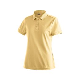 Poloshirt Maier Sports "Ulrike", Herren, Gr. 36, pastellgelb, 100% Polyester, Rundhals, Shirts Poloshirt, Damen Polo kurzarm, leichtes Shirt, Funktionsshirt mit Kragen, Reg Fit