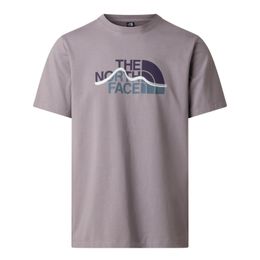 The North Face Herren T-Shirt "M MOUNTAIN LINE REGULAR SHORT SLEEVE TEE", grau, Gr. S, Obermaterial: 100% Baumwolle, Shirts, normale Passform,